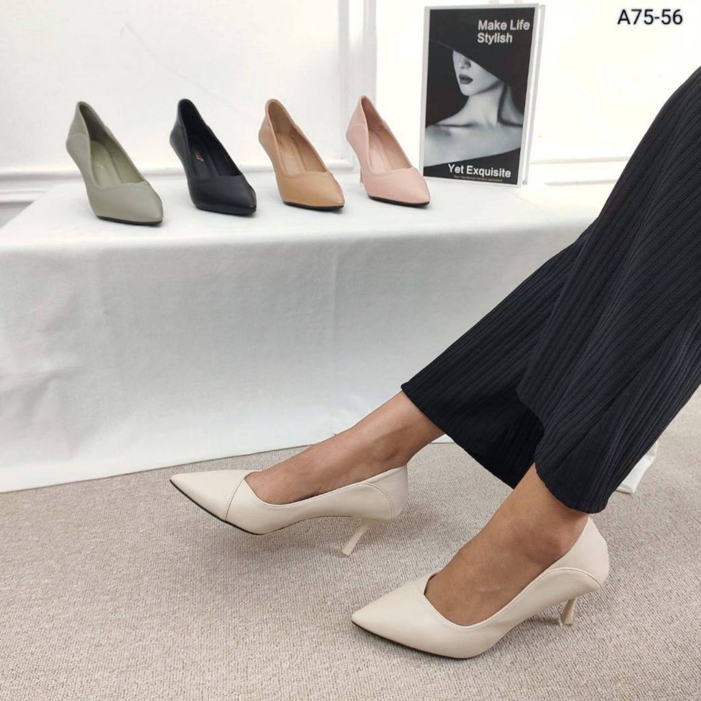 Jual Simoncelli Sepatu Heels 7 Cm Wanita Mutiara Import Polos Heels ...