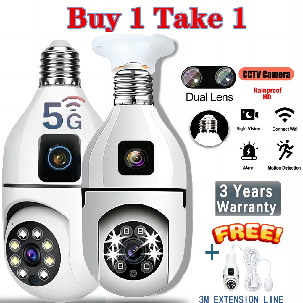 Jual V380 Pro CCTV Dual Kamera Lampu 1080P HD CCTV Wifi Bohlam 360 PTZ ...