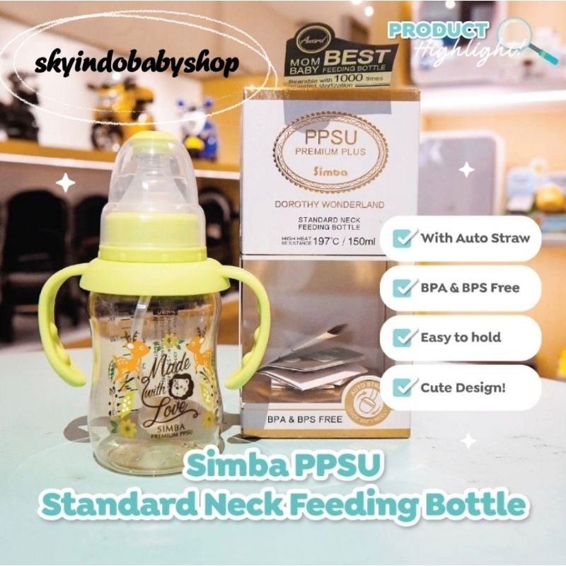 Jual Simba Botol Minum Susu Wonderland Handle Straw PPSU BPA FREE ...