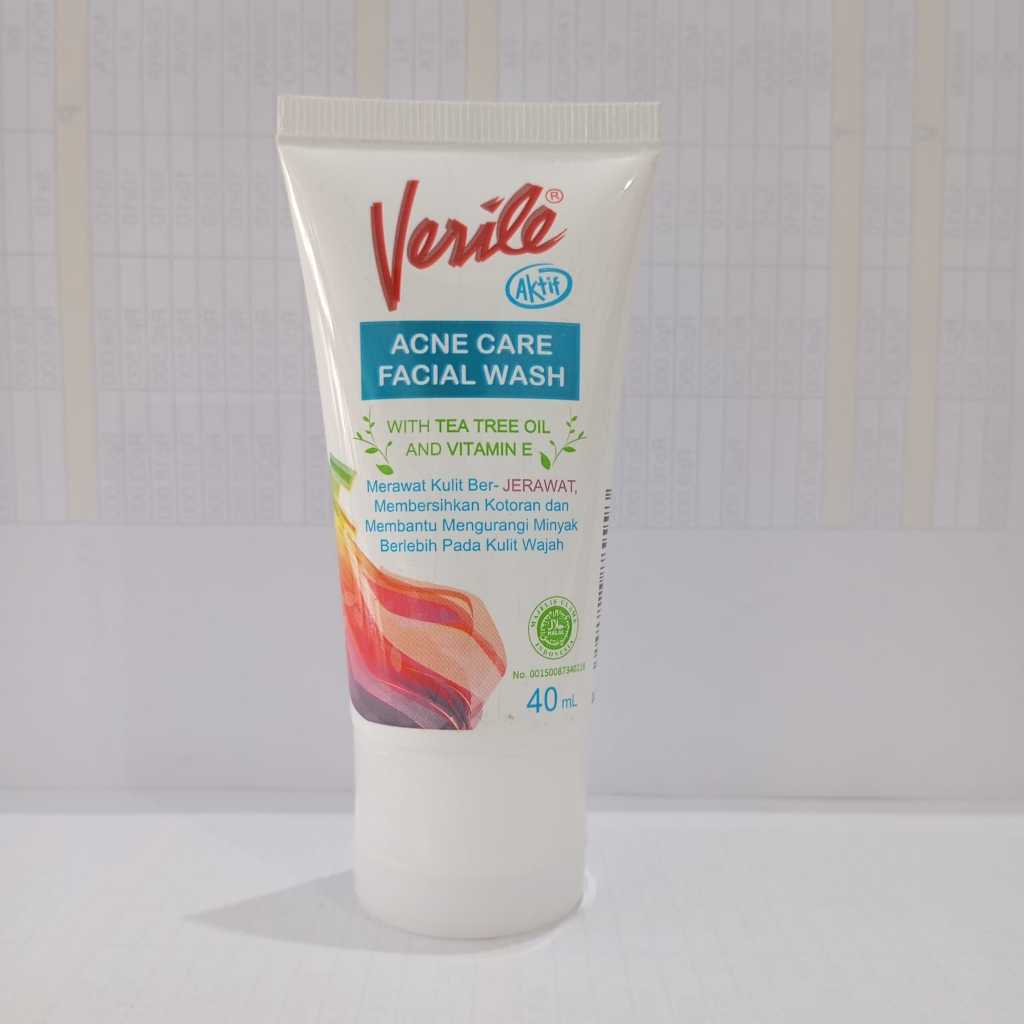 Jual VERILE AKTIF ACNE CARE FACIAL WASH 1 TUBE 40 ML | Shopee Indonesia