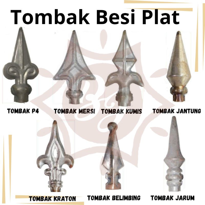 Jual Ornamen Pagar Tombak Besi Plat // Tombak besi plat | Shopee Indonesia