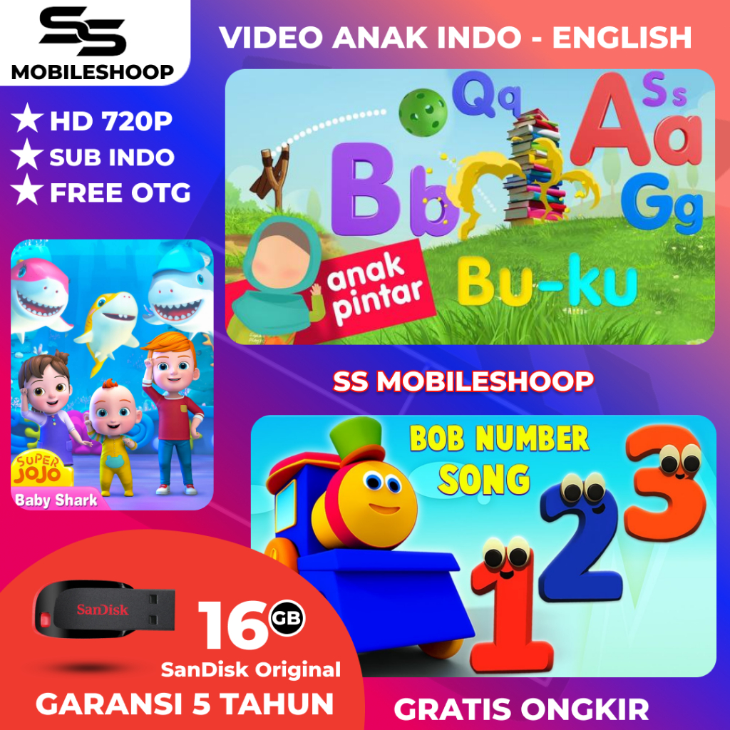 Jual Flashdisk 16Gb Plus isi Full Video Edukasi Anak Bahasa English - Indonesia Terbaik ...