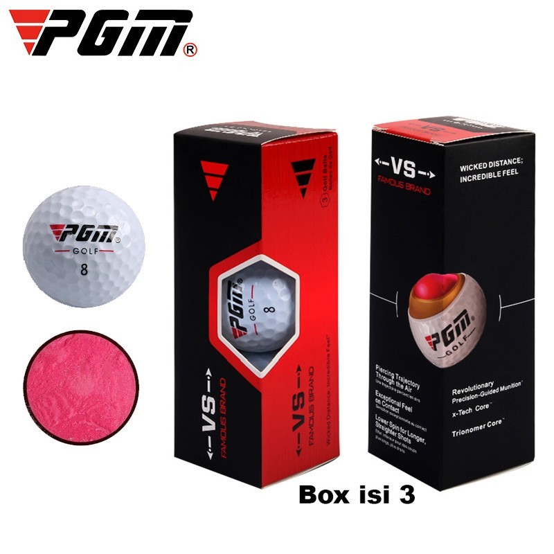 Jual PGM Q017 ISI 3 Bola Golf Ball Kemasan Box Golf 3 Layer Lapis Baru ...