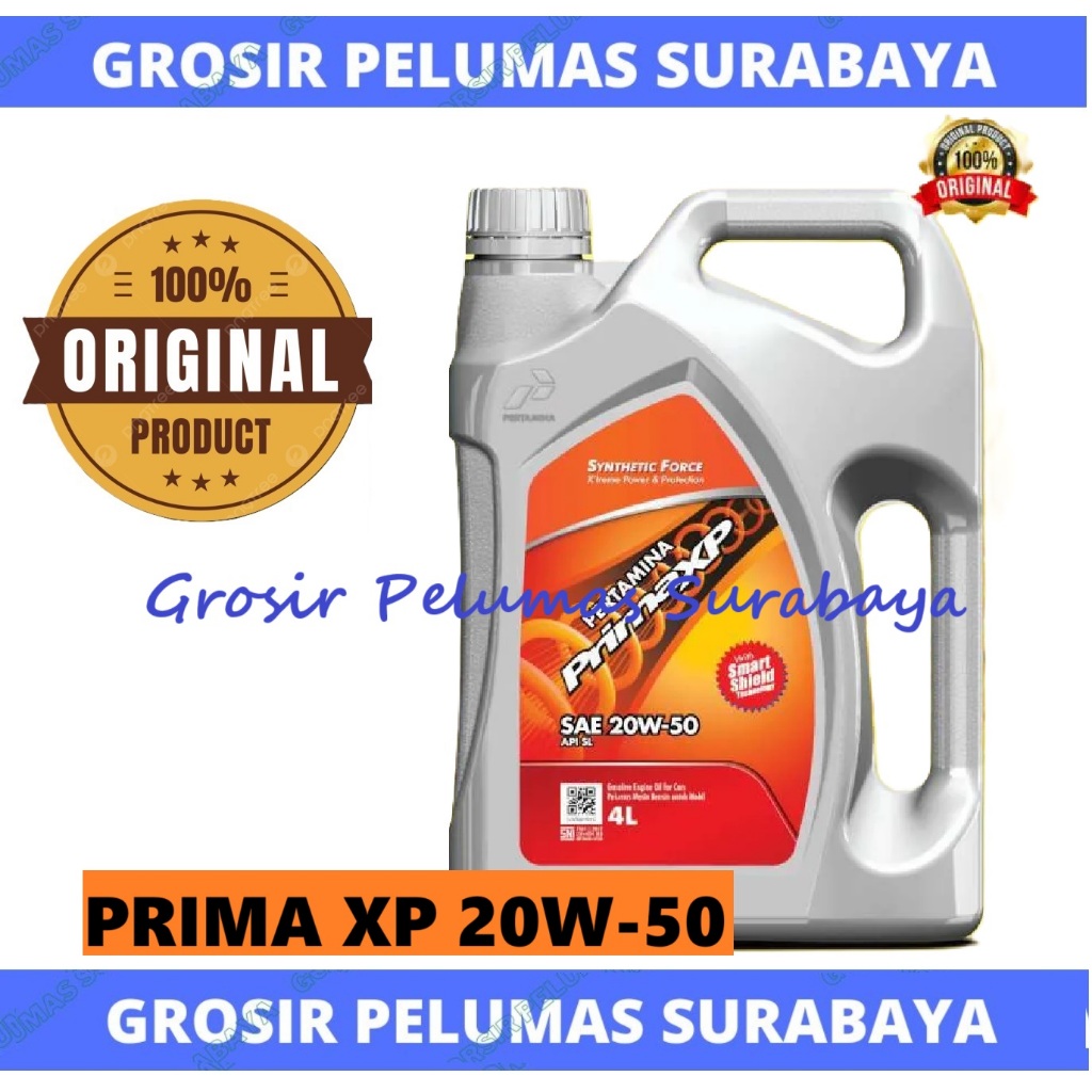 Jual Original Pertamina Prima XP 20w/50 20w-50 galon 4 Liter 4ltr Oli ...