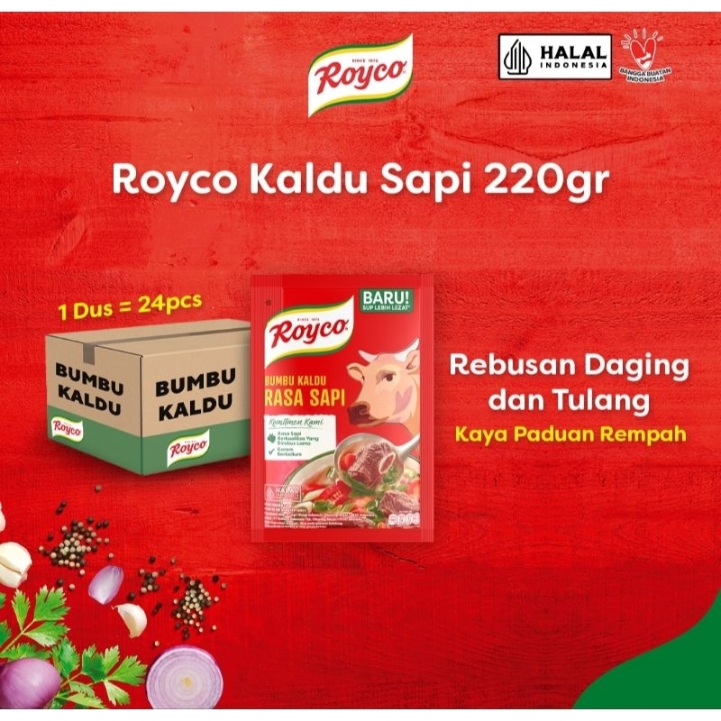 Jual Royco Bumbu Kaldu Penyedap Rasa Sapi 220G isi 24 (1 Carton ...