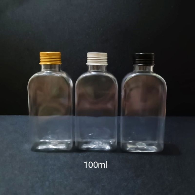 Jual Botol gepeng 100ml tutup ulir alumunium | Shopee Indonesia