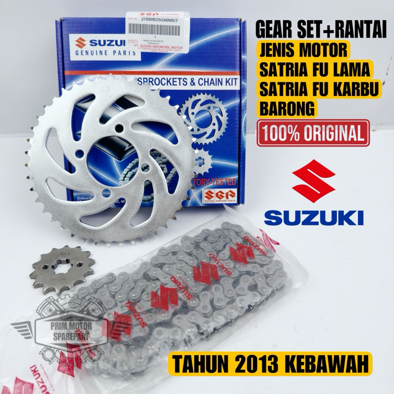 Jual GEAR SET+RANTAI ORIGINAL SATRIA FU LAMA, SATRIA FU KARBU, SATRIA ...