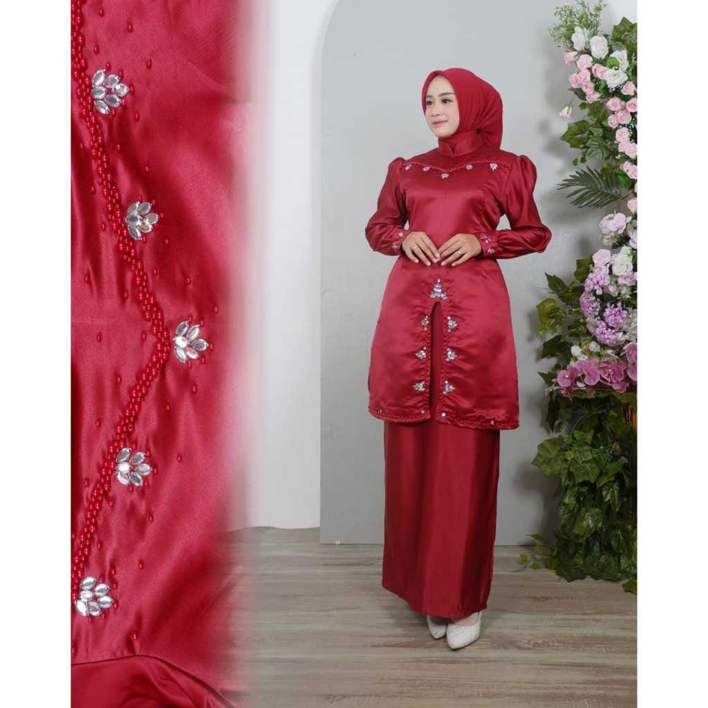 Jual Setelan Kebaya Melayu MIRANDA Style Modis Terbaru / Baju Kebaya ...
