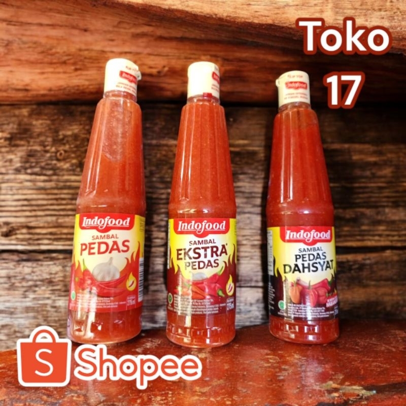 Jual Indofood Sambal Pedas, Extra Pedas dan Pedas Dahsyat isi 275 ml | Shopee Indonesia