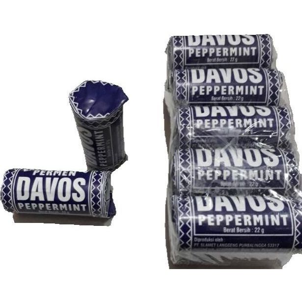 Jual Permen Davos Peppermint Extra Strong isi 10 roll 22gr | Shopee ...
