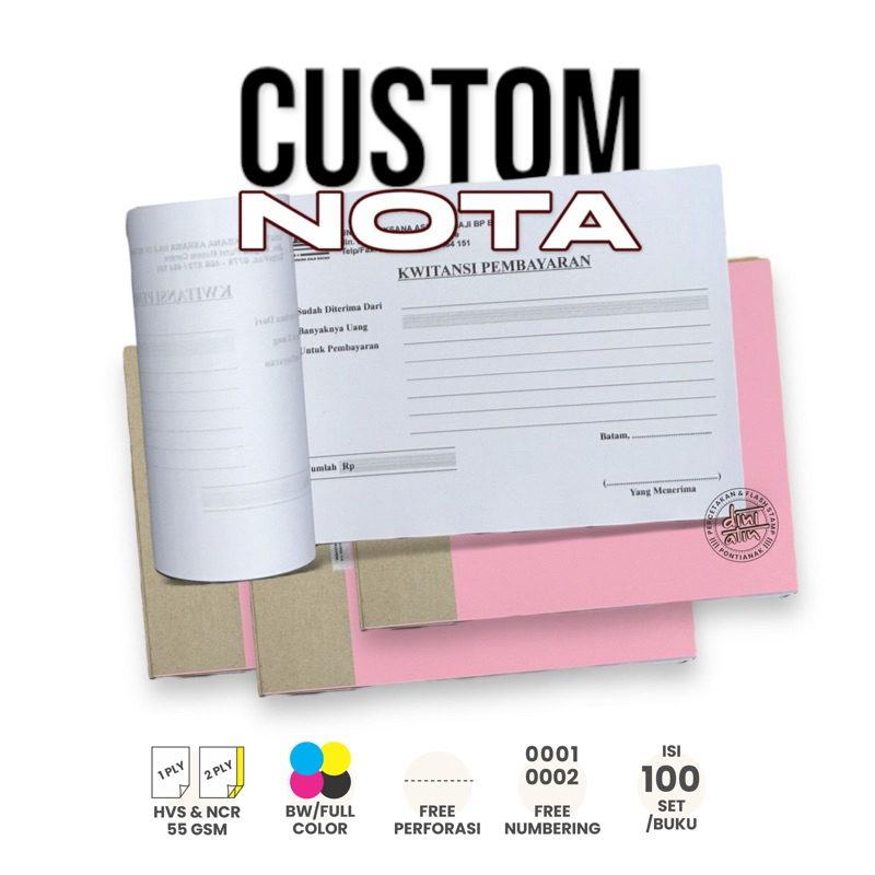 Jual Custom Nota NCR | Nota Toko | Nota Kontan Murah Bebas Desain ...