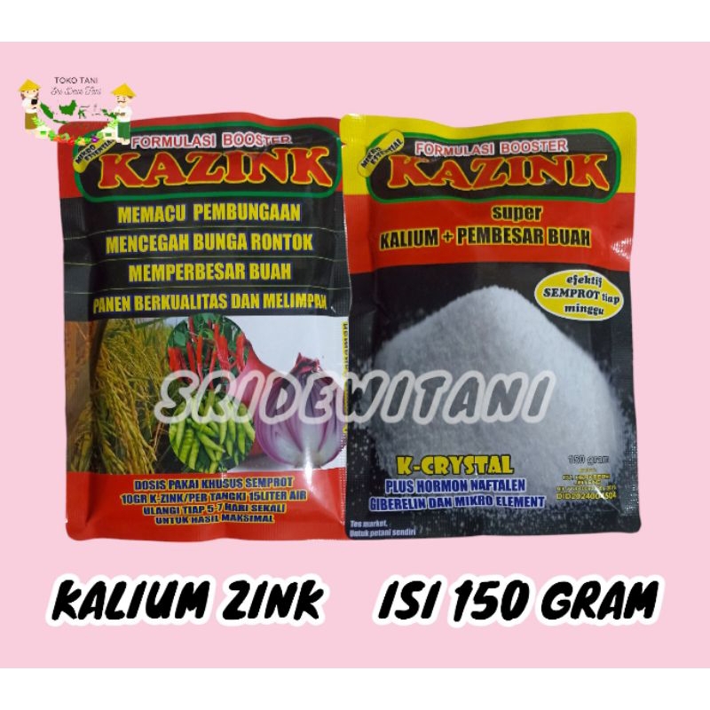 Jual Kazink 150 gram Pupuk Kalium Pembesar Pembobot Umbi Untuk Semua ...