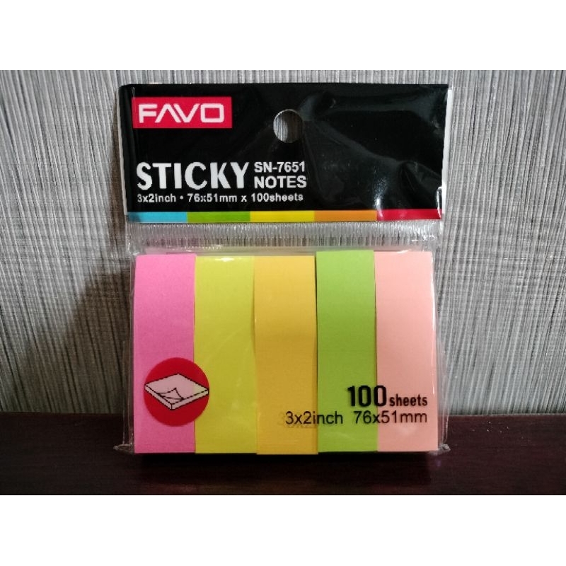 Jual Sticky Notes Favo SN-7651-5W (per 1 pack) | Shopee Indonesia