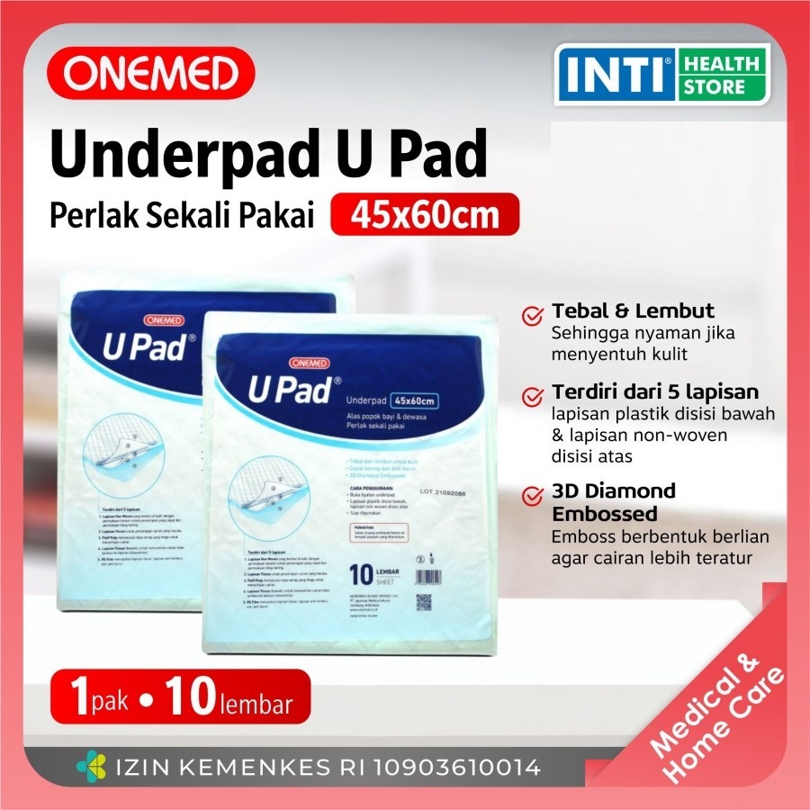 Jual Onemed | U Pad Underpad 45x60cm | Alas Pipis Sekali Pakai Bayi ...