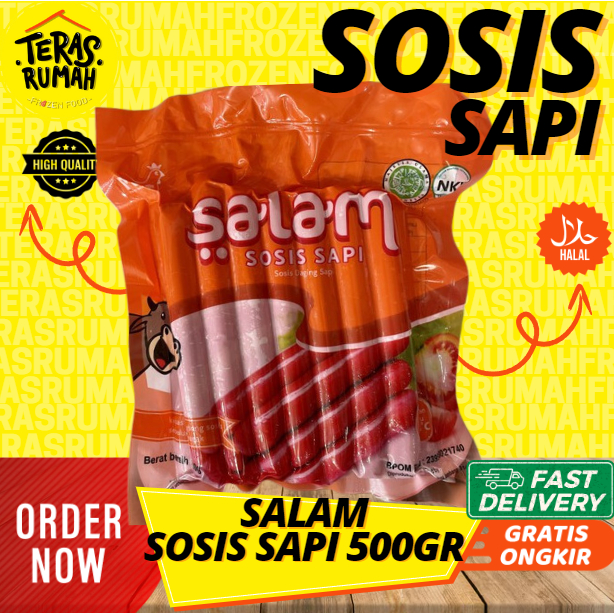 Jual SALAM - SOSIS SAPI MERAH LONG PANJANG 500gr | Shopee Indonesia