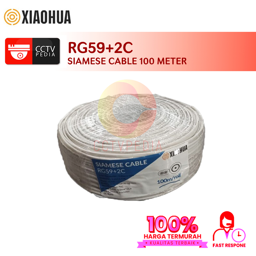 Jual KABEL PREMIUM RG59+P XIAOHUA 100M KUALITAS BAIK | Shopee Indonesia