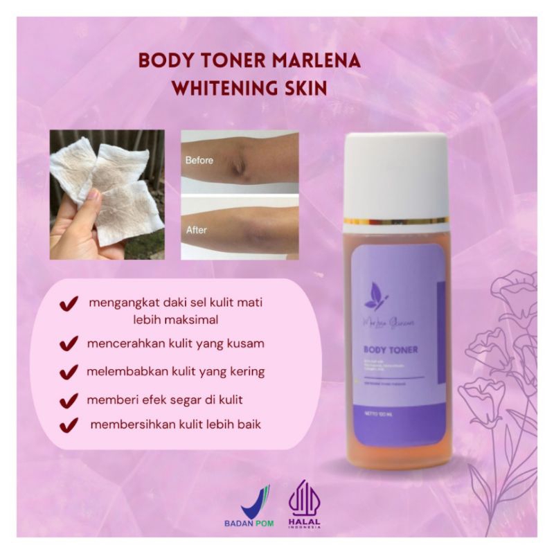 Jual Toner badan marlena original strong with AHA/ whitening toner ...