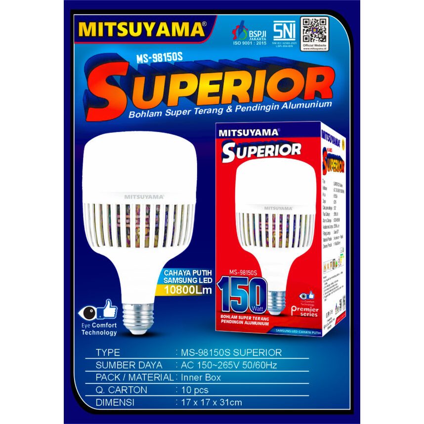 Jual Lampu LED Bohlam Jumbo Super Terang Mitsuyama 80w 100w 150w ...
