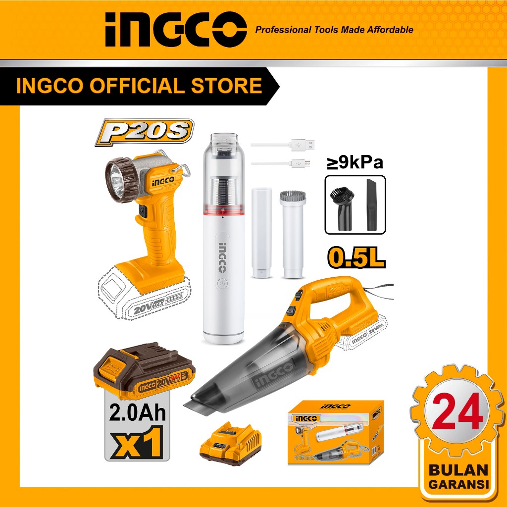 Jual (INGCO) - INGCO Combo Cordless 2pcs Vacuum Cleaner and 20V Work ...