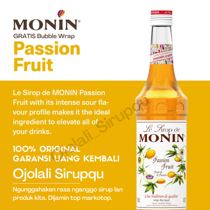 Jual MONIN Passion Fruit Syrup 70 CL 700 mL | Shopee Indonesia