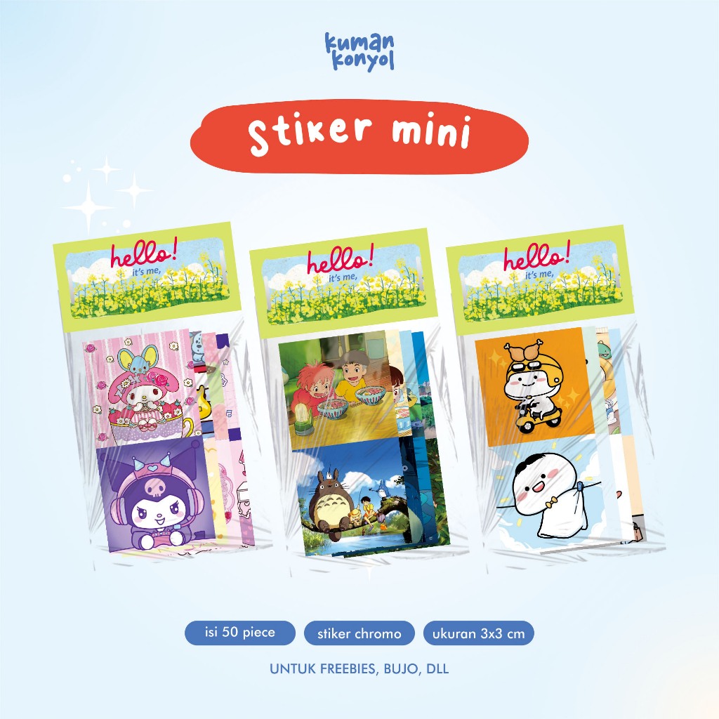Jual [ Isi 50pc ] STICKER DECO FREEBIES ️ STIKER LUCU ️ SANRIO ️ GHIBLI | Shopee Indonesia