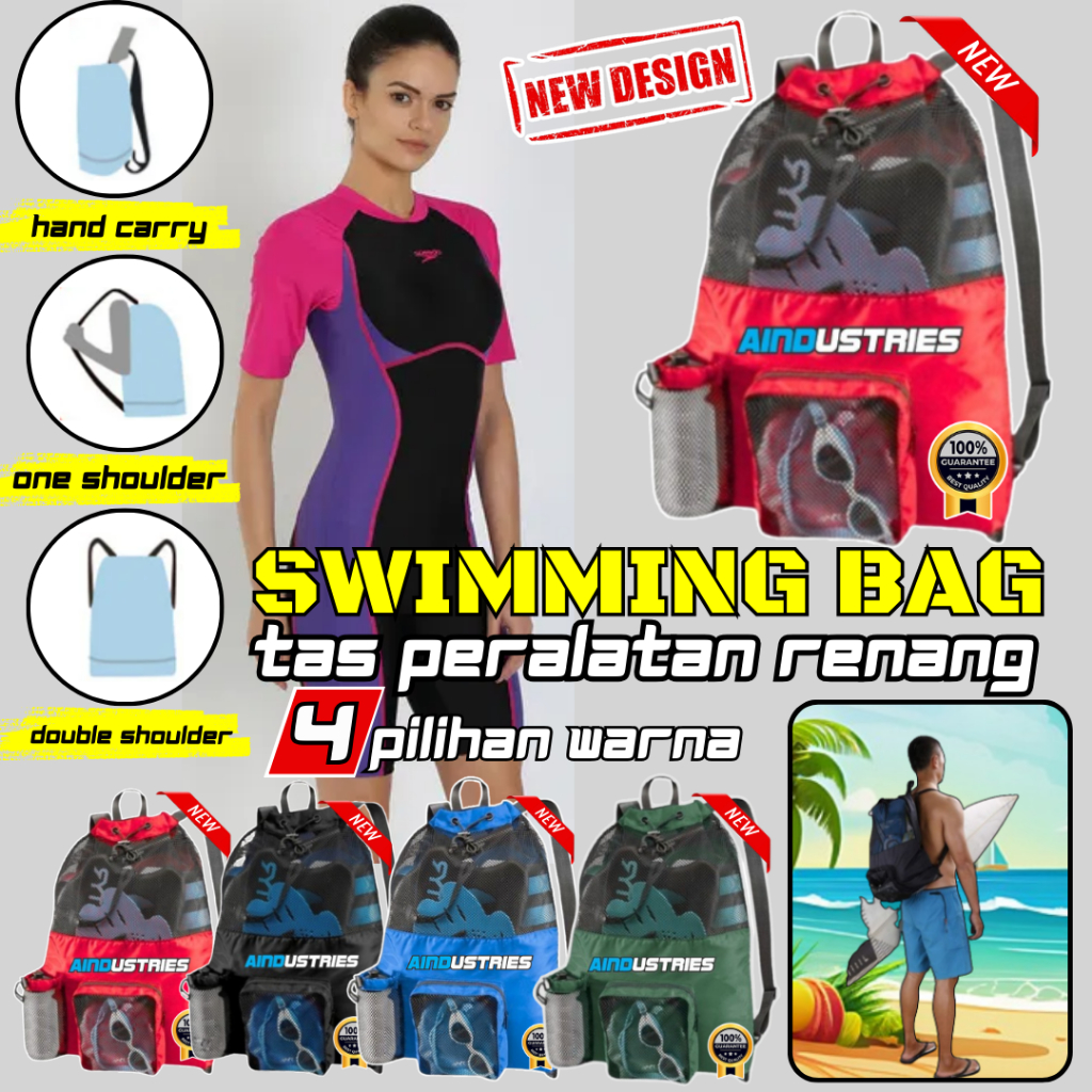 Jual Tas Backpack Kantong Swim Wear Peralatan Renang Tempat Penyimpanan ...