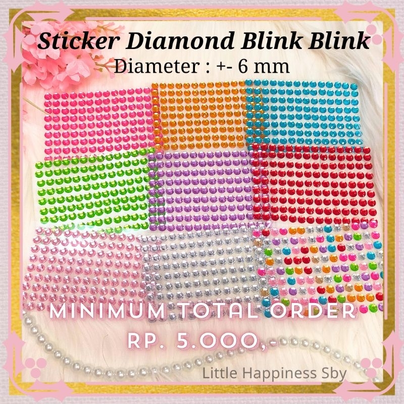 Jual Murah! (126 pcs) Sticker Diamond Blink manik 6mm hiasan handphone ...