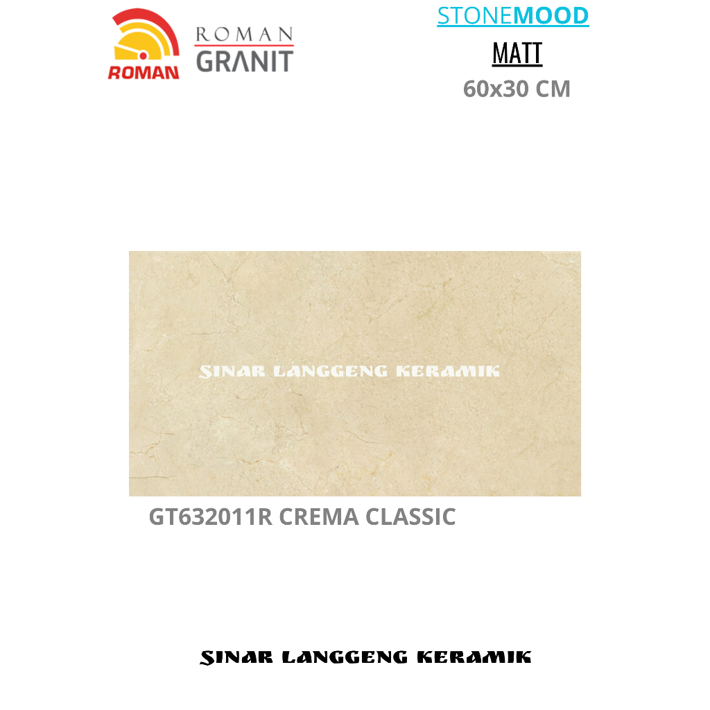 Jual ROMAN GRANIT GT632011R CREMA CLASSIC 30X60 LANTAI/DINDING MATT ...