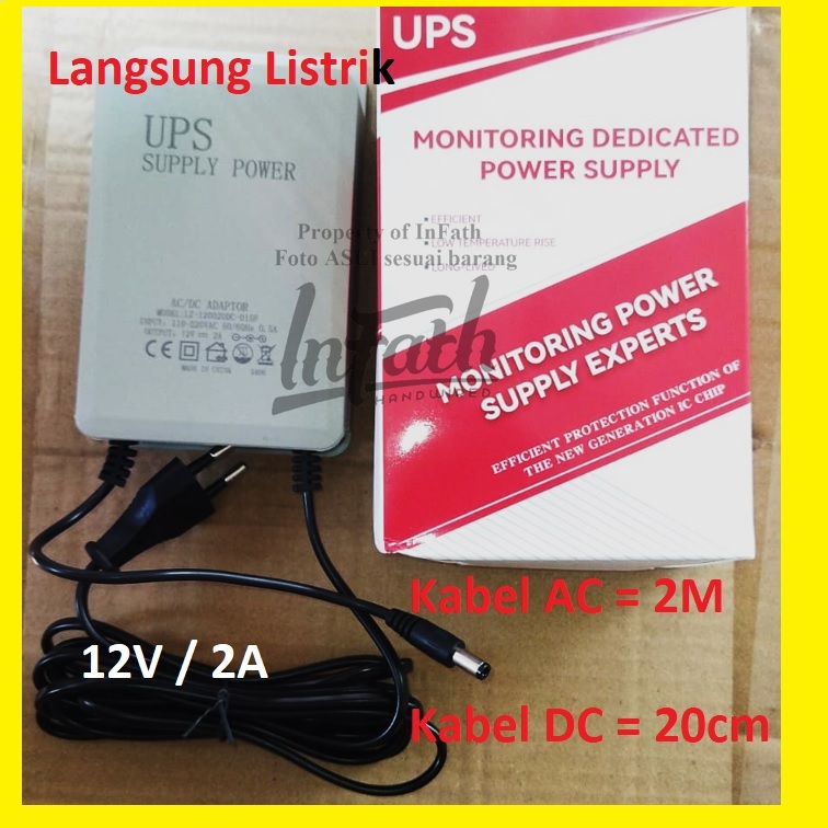 Jual UPS 12V 2A Plus Power supply adaptor backup mati listrik DC 12V ...