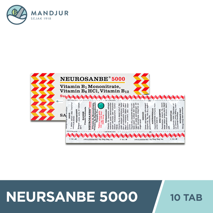 Jual Neurosanbe 5000 10 Tablet - Vitamin B Kompleks Neurotropik ...