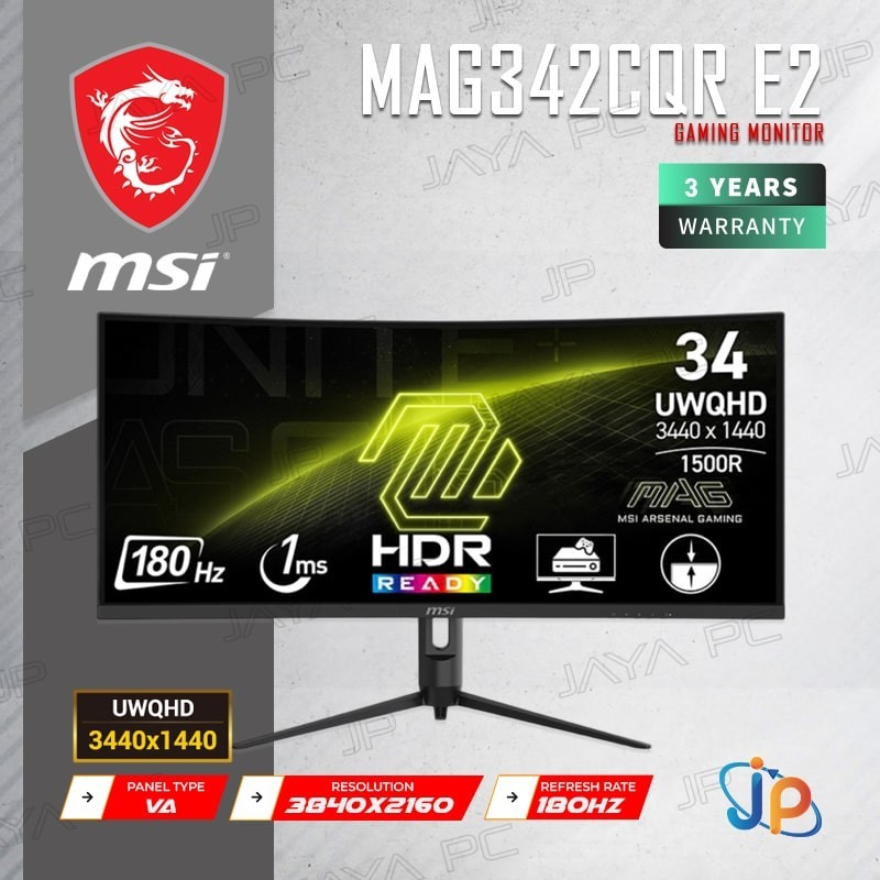 Jual Monitor MSI LED MAG 342CQR E2 - Curved UWQHD 34" Inch | Shopee ...