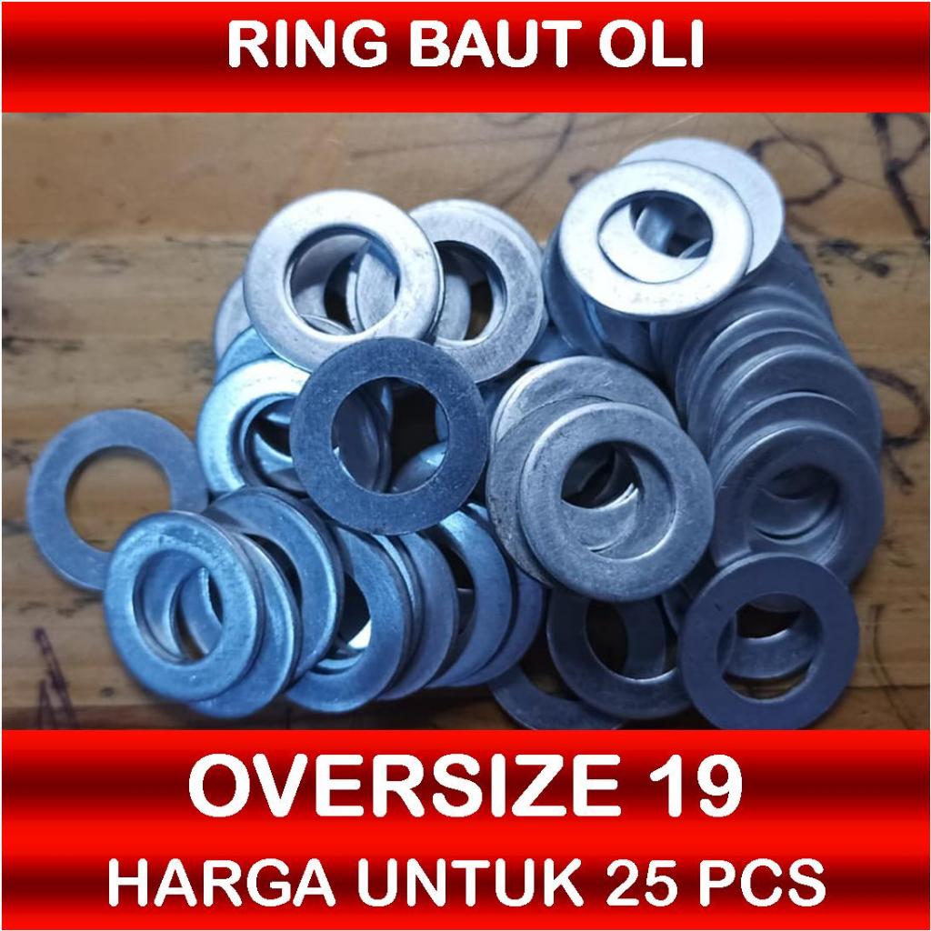 Jual (25 pcs harga grosir) Ring baut oli pembuangan Aluminium M14 14mm ...
