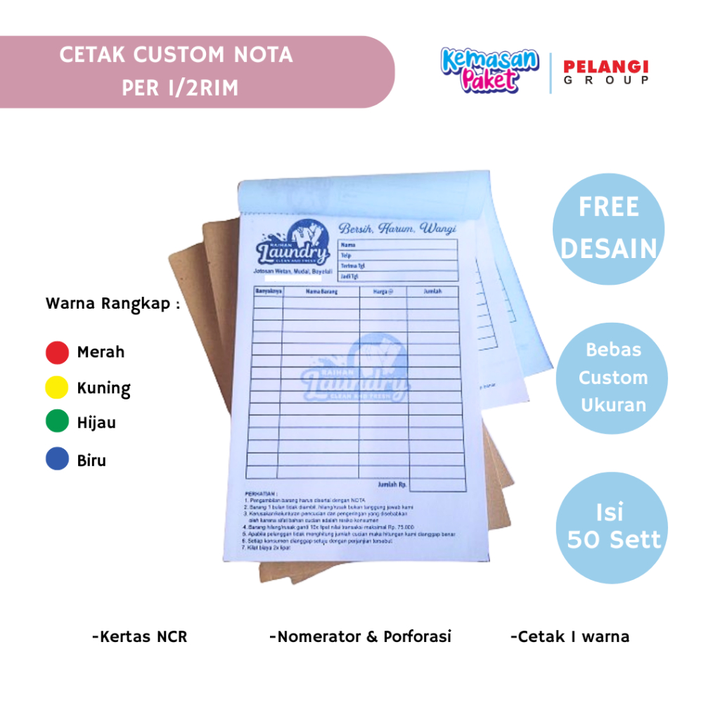 Jual CETAK NOTA UKURAN 1/4 FOLIO ECER CETAK PER 1/2 RIM | Shopee Indonesia