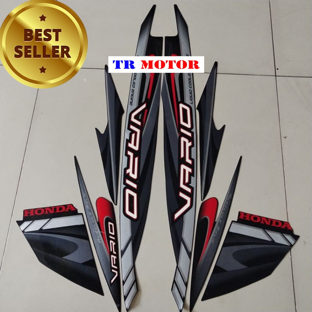 Jual Striping stiker polet list motor honda vario 110 karbu 2009 hitam ...