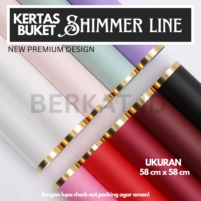 Jual [TERBARU] PREMIUM KERTAS BUKET SHIMMER LINE LIST GOLD MURAH BUKET ...