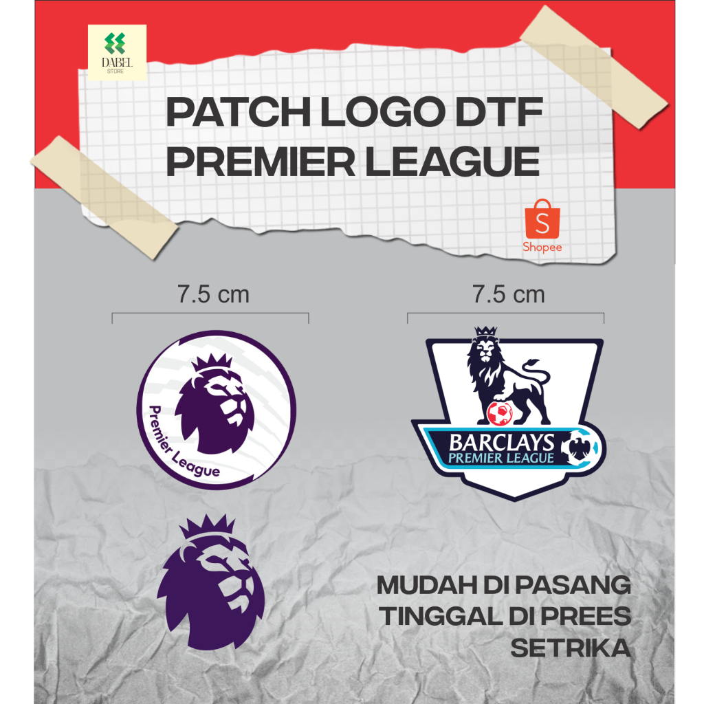 Jual PATCH LOGO PREMIER LEAGUE BAHAN "DTF KUALITAS PREMIUM DAN MUDAH ...