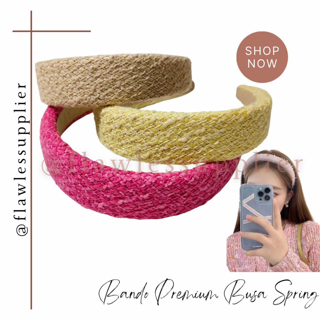 Jual Bando Busa Kain Polos Motif Lebar Head Band Aksesoris Kepala Pesta ...