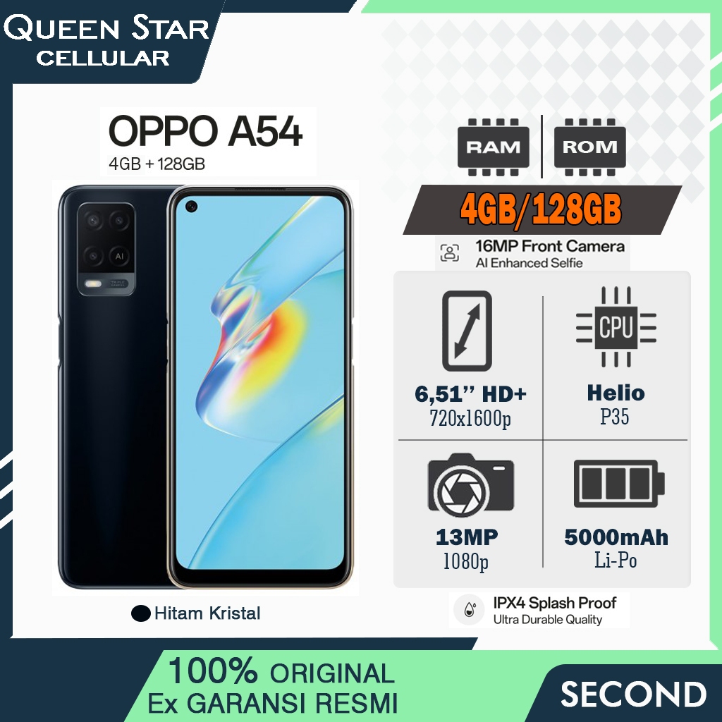 Jual OPPO A54 4GB/128GB SECOND Mulus Normal Lengkap Original | Shopee ...