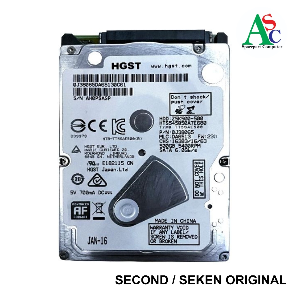 Jual Hdd Laptop Hardisk Laptop 500GB Copotan Sehat Original | Shopee ...