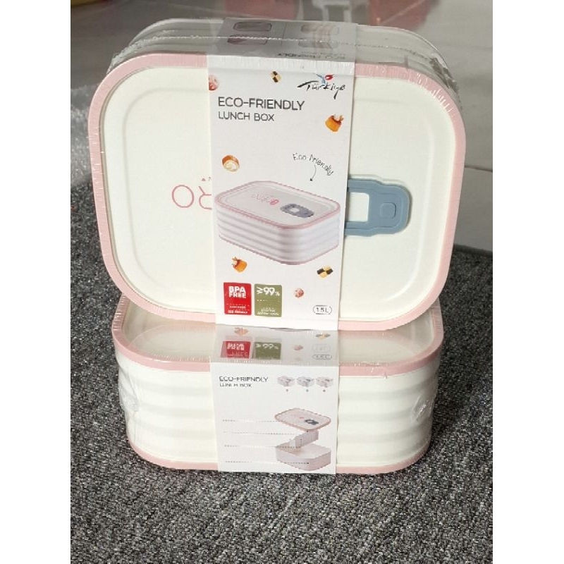Jual Pero Kids Molly Eco-friendly Lunch Box 1500ML Set of 3 White ...