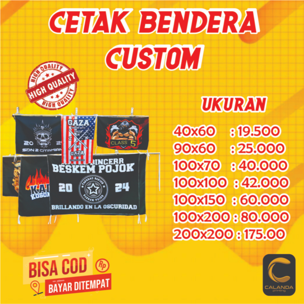 Jual CUSTOM BENDERA FULL PRINTING BEBAS DESAIN KAIN TETRON | Shopee ...