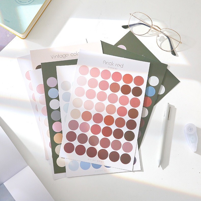 Jual (TERMURAH) Stiker Kertas Dekor MACARON DOTS Paper Sticker DIY ...