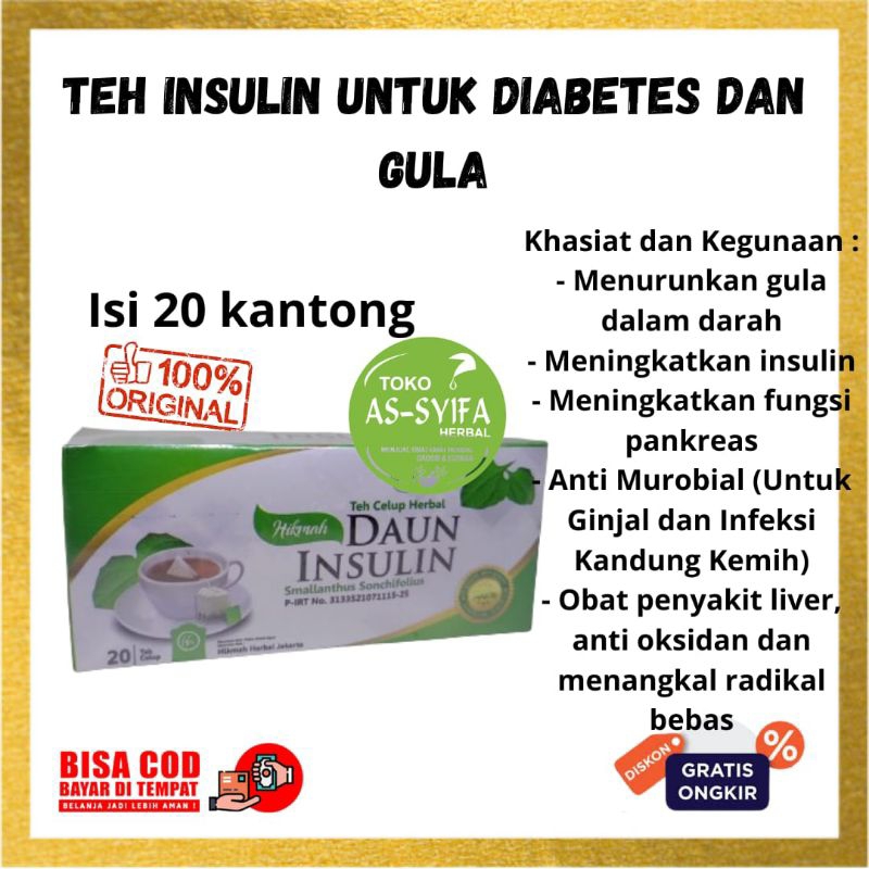 Jual Teh Insulin Hikmah Celup Obat Herbal Diabetes Melitus Gula Dan ...