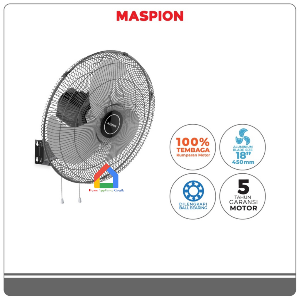 Jual Kipas Angin Dinding Maspion Power Fan PW 456 W / Wall Fan Maspion ...