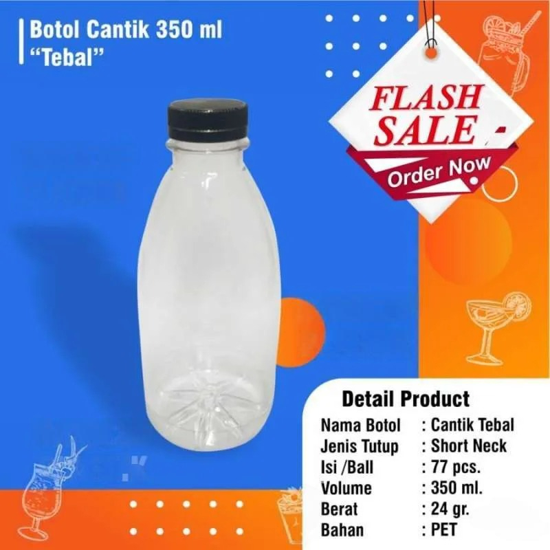 Jual Botol Plastik Cantik 350 ml Tebal 24 gr kemasan kelipatan order 25 ...