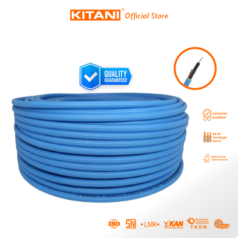 Jual KITANI - Coaxial 3C-2V - Kabel Antena TV 90 Meter | Shopee Indonesia