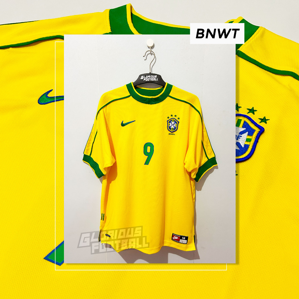 Jual Jersey Original Brazil Home 1998 Reissue R9 RONALDO #9 BNWT ...