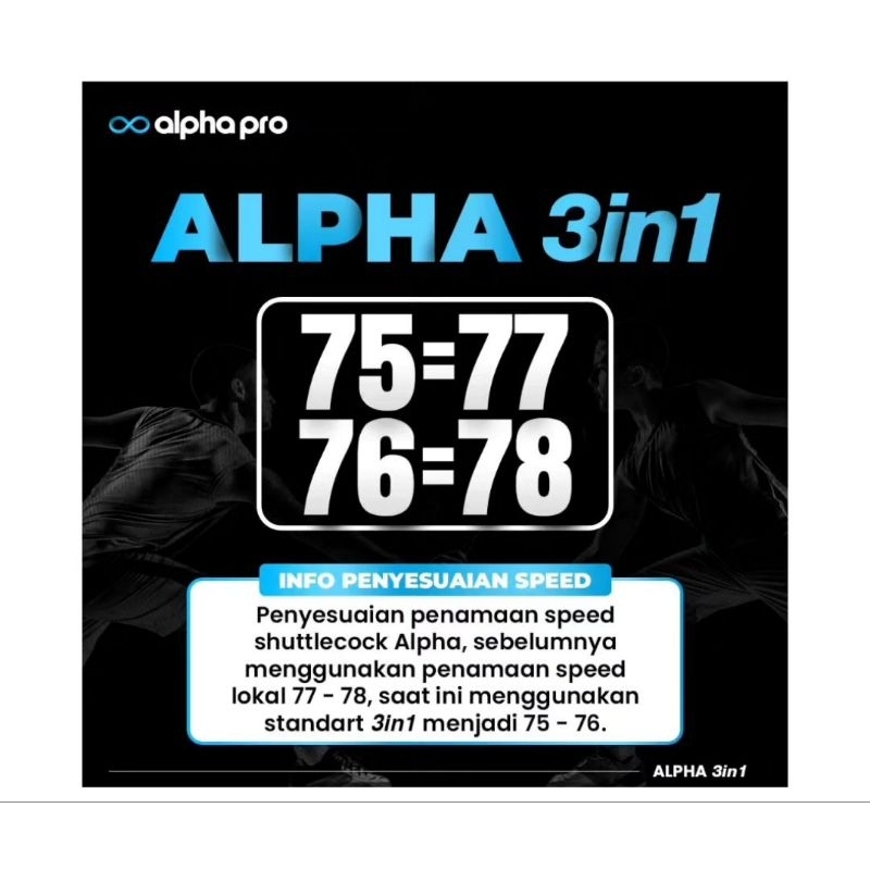 Jual ALPHA 3 in 1 PRO ECO PLAY X LIMITED Isi 12 6 Speed 78 77 76 75 ...