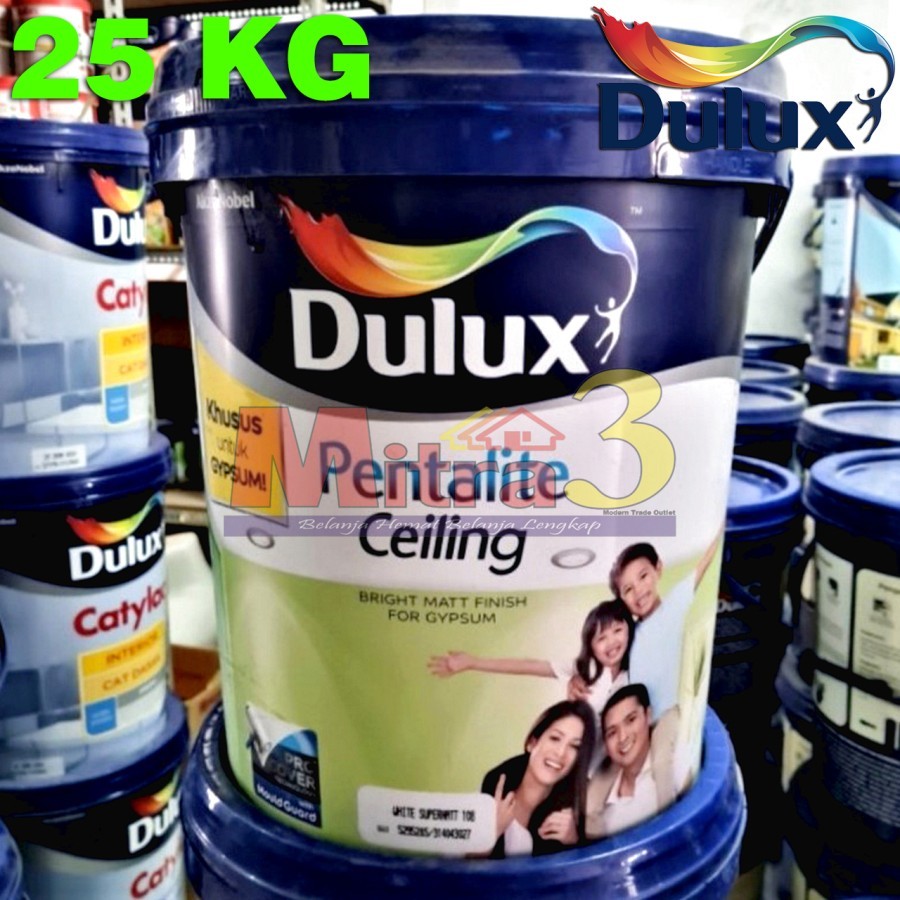 Jual Cat Plafon Gypsum Dulux PENTALITE CEILING 25 KG White Supermatt ...