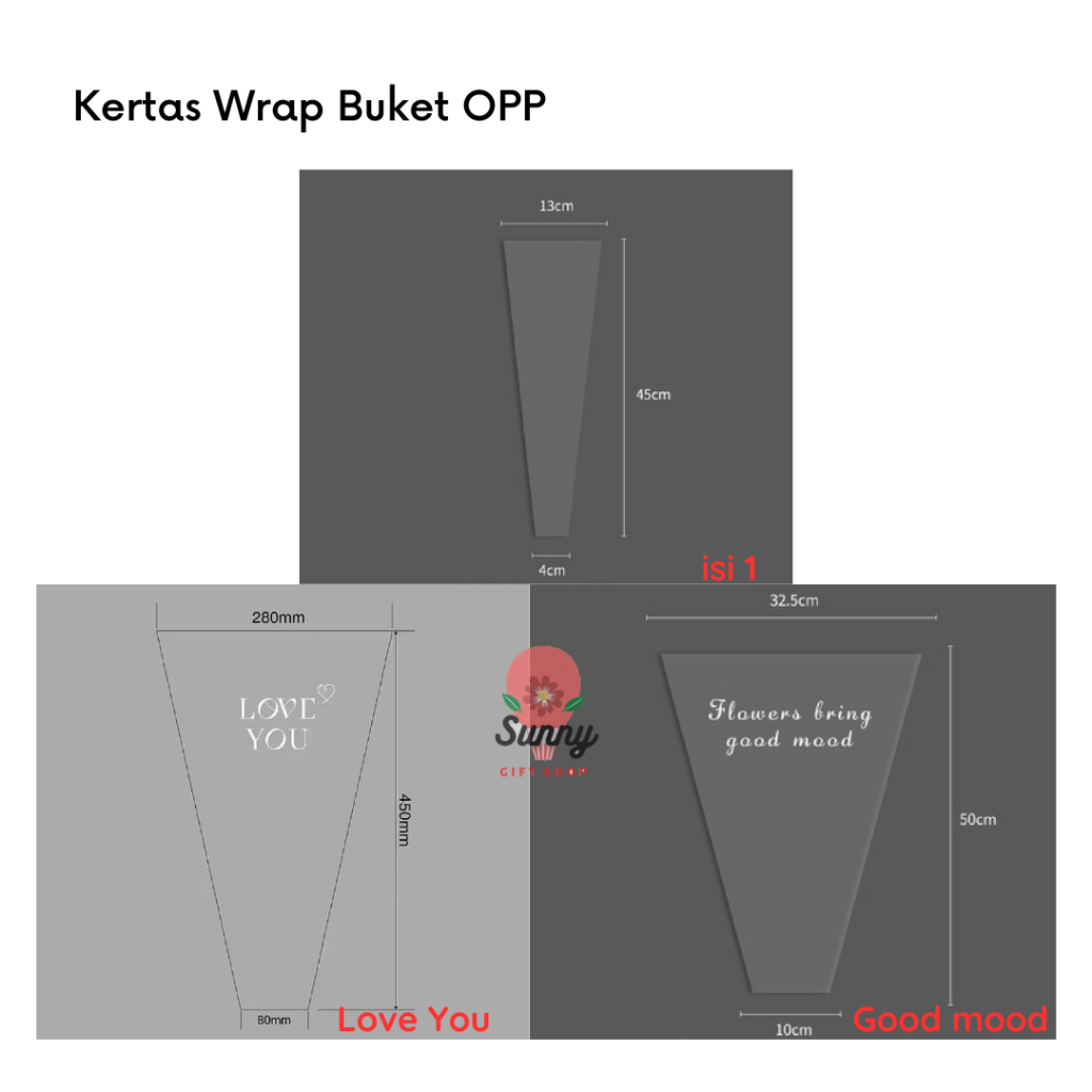Jual Kertas Wrap Buket OPP / PLASTIK BUNGA MAWAR 1 TANGKAI/WRAPPING ...